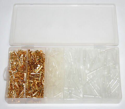 600Pc Round Style Wire Crimp Bullet Terminal Set with Covers in Plastic ...