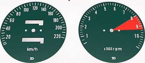 CB750K 1972-74 L- Cut Style Speedo & Tachometer Face Plate Set ~ KM/H ...