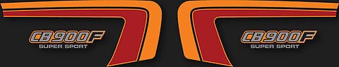 CB900F 1982 Side Panel Stripe & Logo Decal Set ~ Black Model - VintageCB750