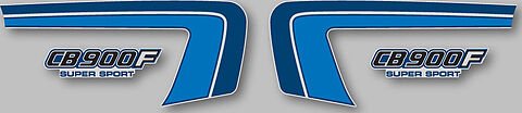 CB900F 1982 Side Panel Stripe & Logo Decal Set ~ Silver Model ...