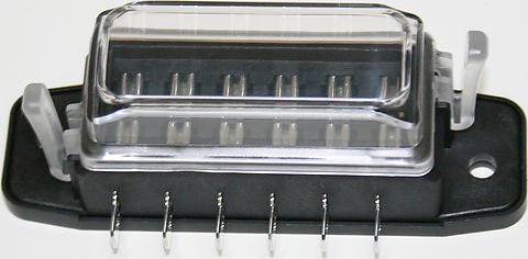 Deluxe 6-Way Fuse Block for Mini or Standard Plug in Fuses - VintageCB750