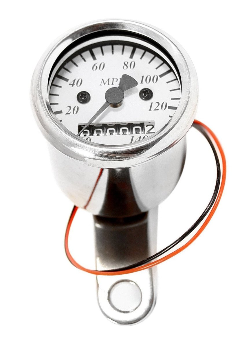 Micro Custom Speedometer-MPH ~ White Face Plate - VintageCB750